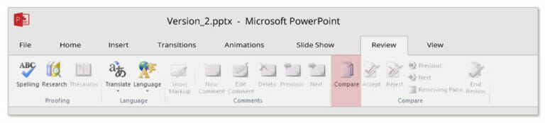 How to Compare and Merge Different Versions of Presentations