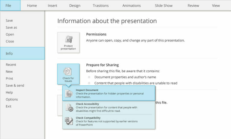 Remove PPT Notes before Sending the Slides